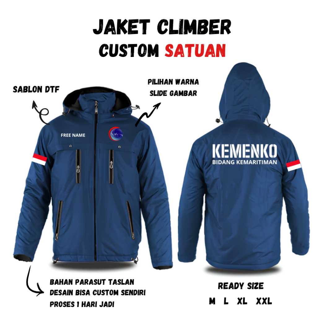 Jual Jaket KEMENKO Custom Sablon Desain Kamu Bebas - Jaket Olahraga ...