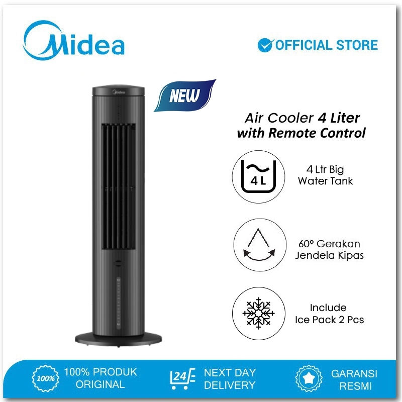 Jual Midea Air Cooler 4 Liter Kipas Angin Tower Embun Sejuk Humidifier ...