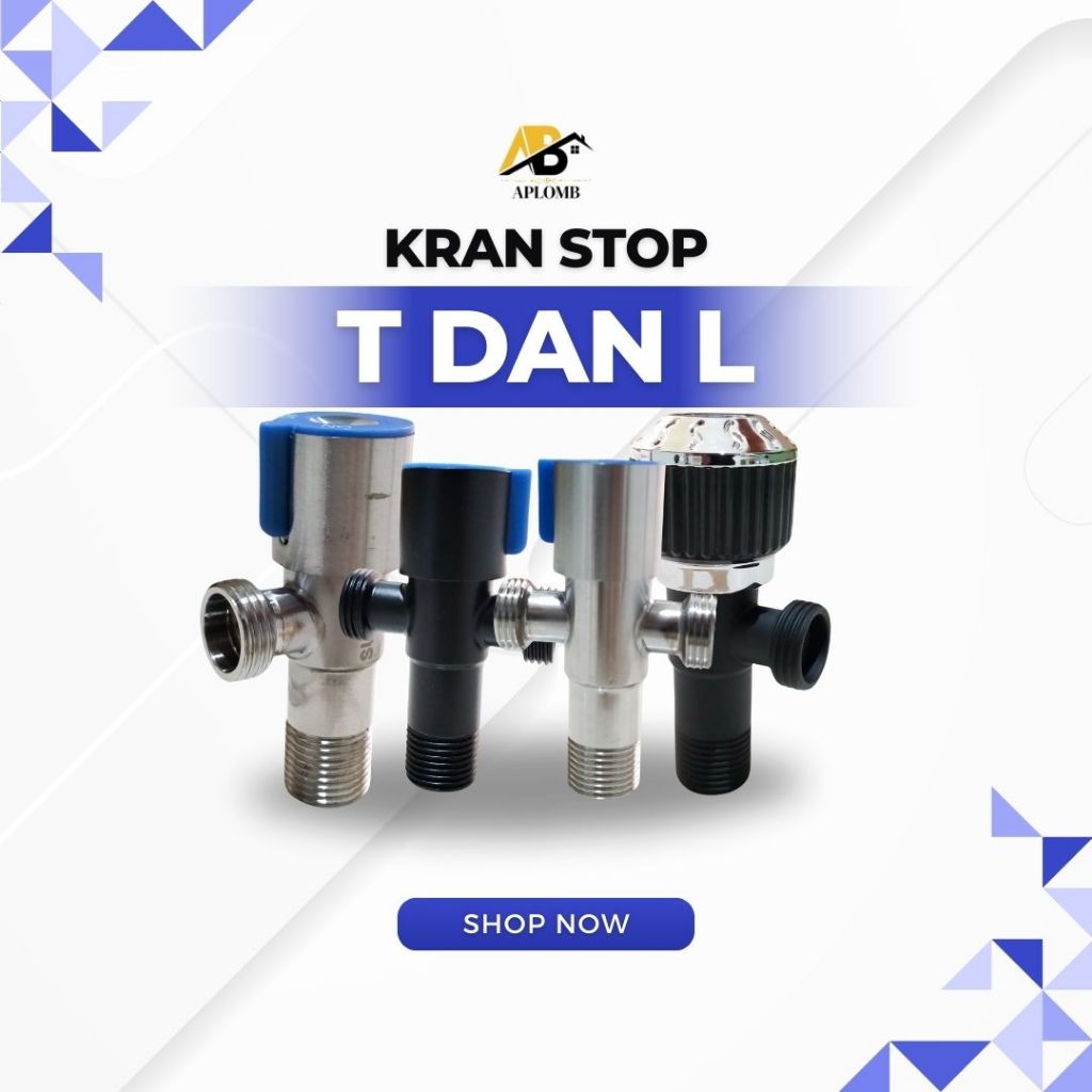 Jual Kran Stop Double Cabang T Cabang L Keran Stop Kran Toilet WC ...