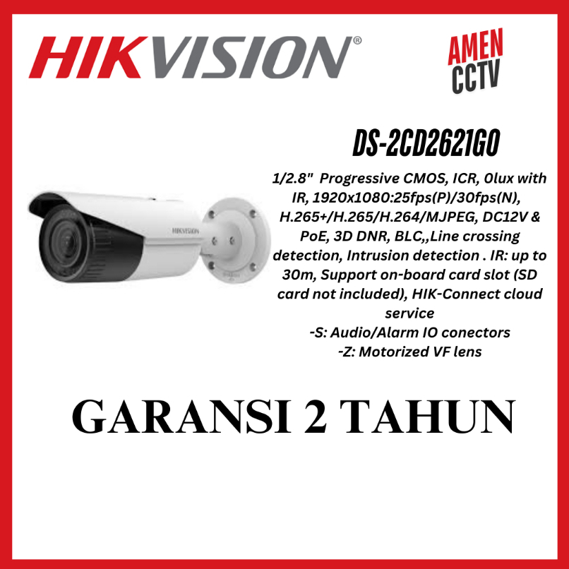 Jual Hikvision 26 Series Vari-Focal IR Bullet DS-2CD2621G0-IZ | Shopee Indonesia
