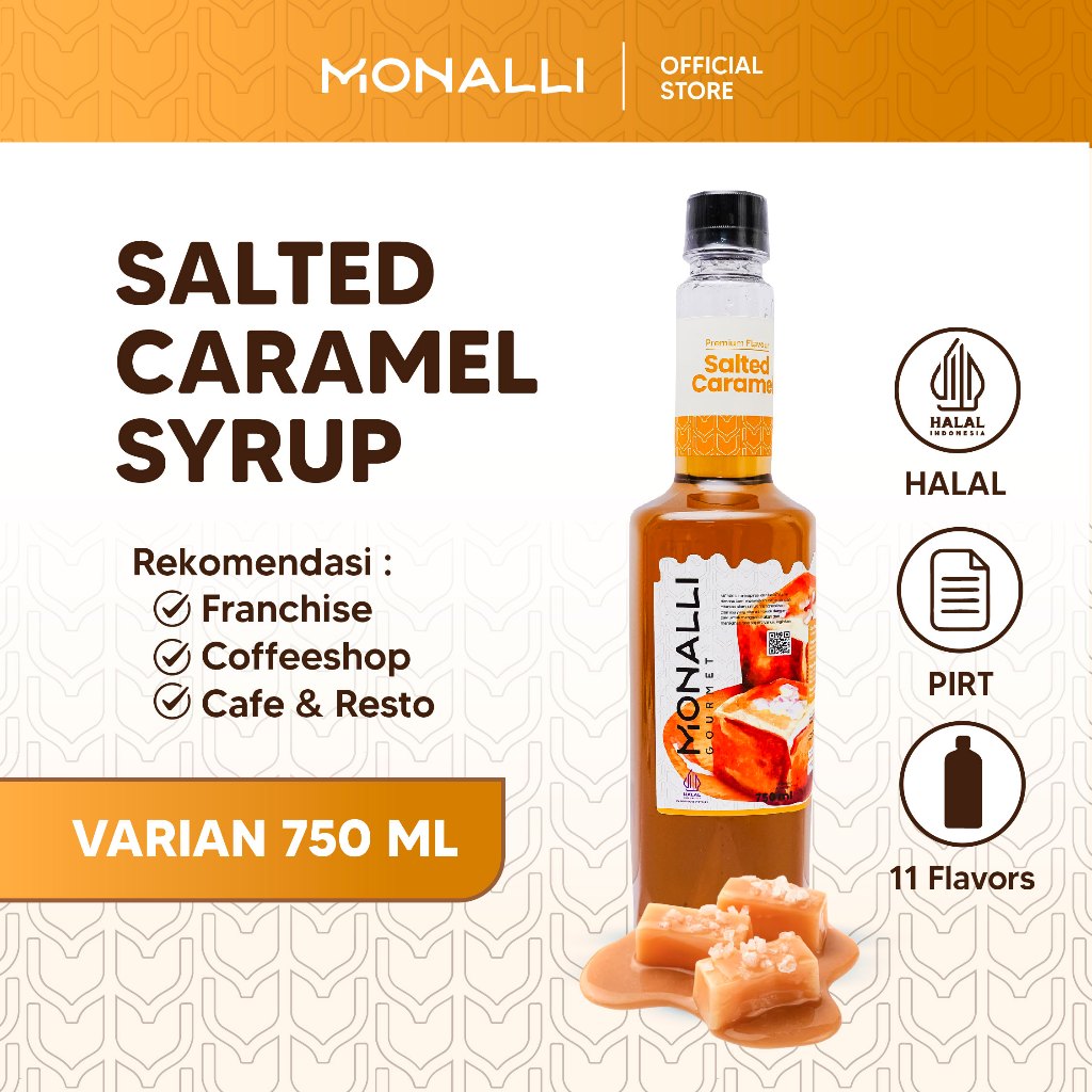 Jual Monalli Syrup - 750 mL Salted Caramel Syrup / Sirup Karamel Asin ...