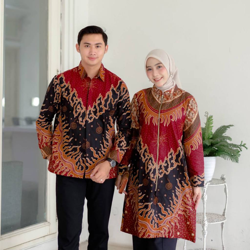Jual Benang Raja Batik Couple Pria Wanita Katun Motif Kelabang Mega ...