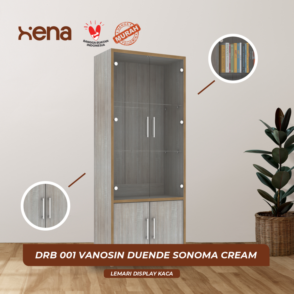Jual Xena Furniture - DRB 001 Vanosin Duende Son.Cream / Lemari Display / Rak Display / Lemari ...