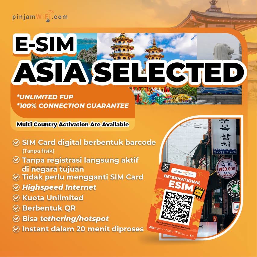 Jual PINJAM WIFI e-SIM Asia 11 Countries Internet Total Quota | Esim ...