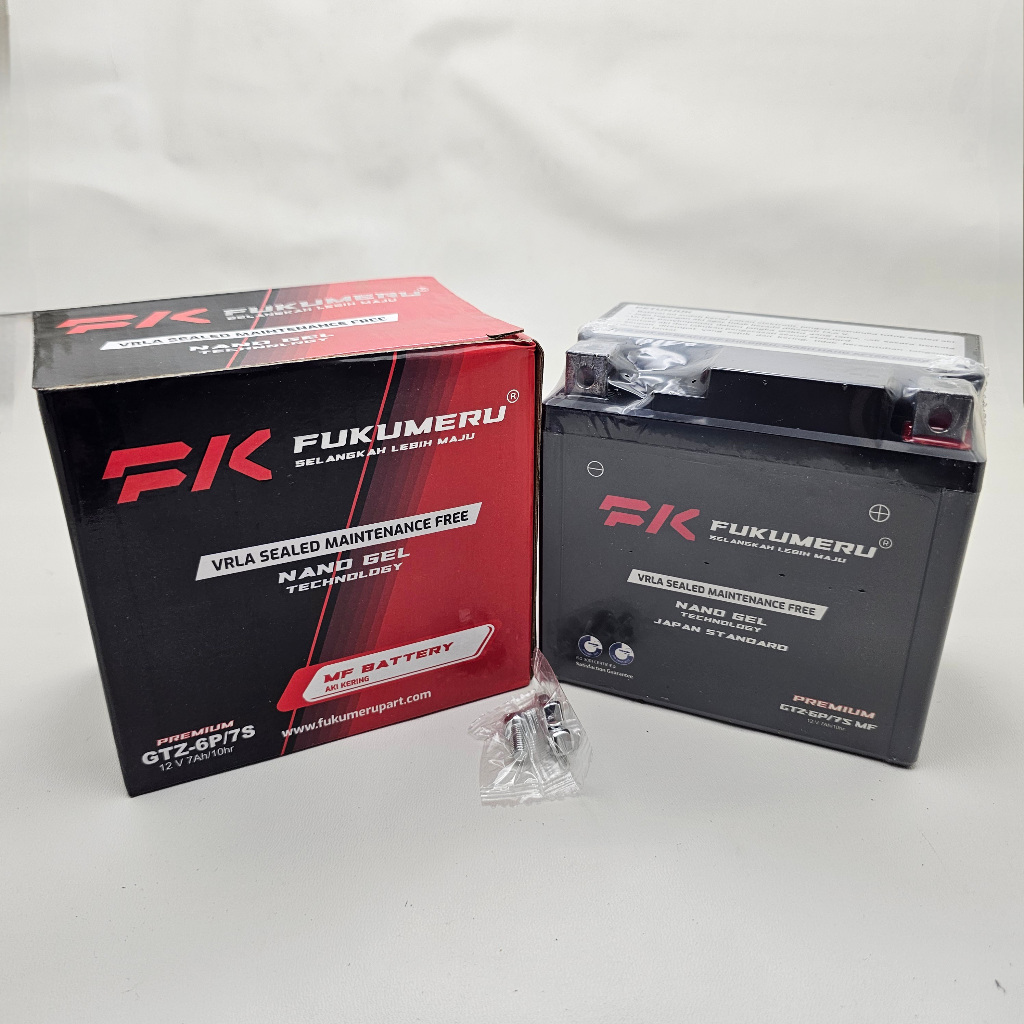 Jual FUKUMERU Battery Baterai Aki Motor Kering GS Y GTZ-6/7S 12V 7Ah ...