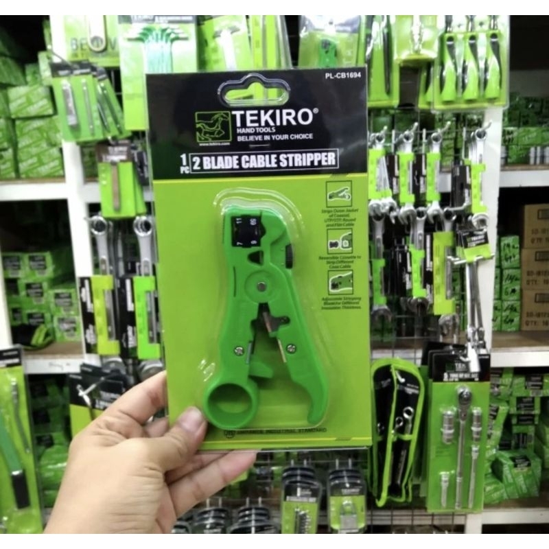 Jual TEKIRO 2 BLADE CABLE STRIPPER PISAU CUTTER TANG PEMOTONG KABEL ...