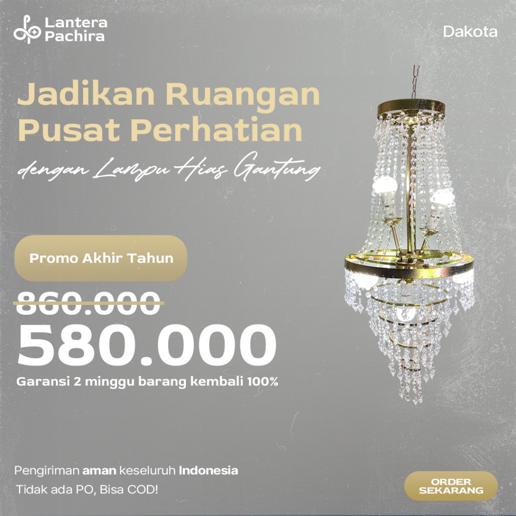 Jual LANTERA PACHIRA /DAKOTA/ Lampu Hias Gantung Klasik/ Lampu Dekorasi ...