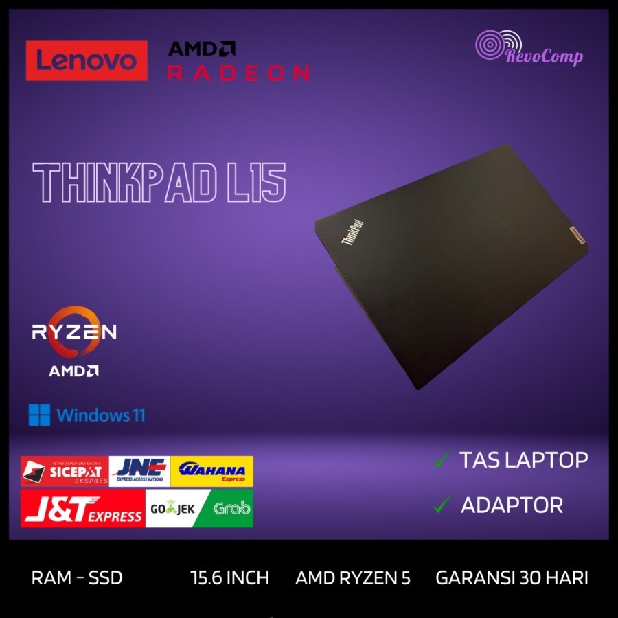 Jual Laptop Lenovo Thinkpad L15 AMD Ryzen 5 Pro 4650u Ram SSD | Shopee ...