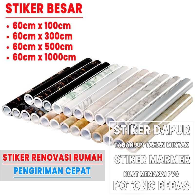 Jual 【Lem kuat】wallpaper marmer wallpaper meja dapur wallpaper sticker ...
