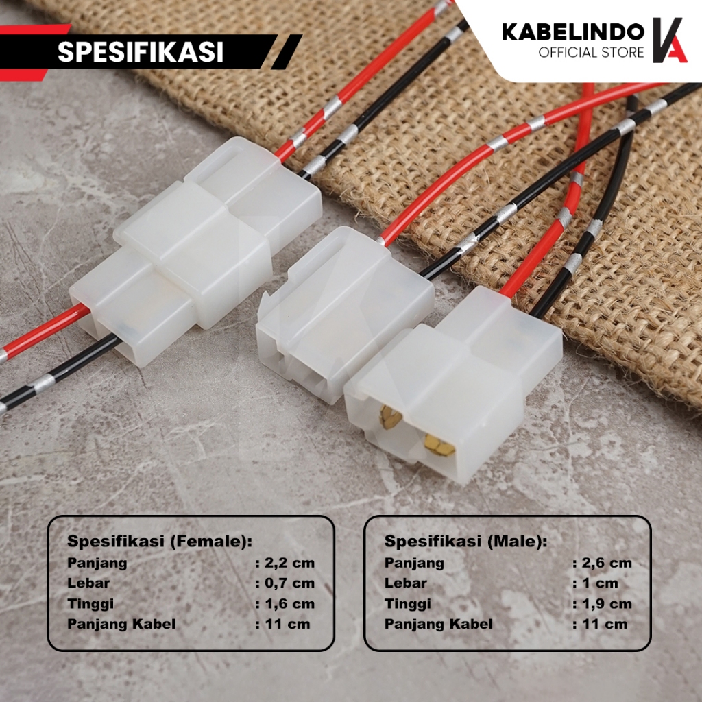 Jual Soket Konektor Kabel 2 Pin Besar / Socket Sambung Mobil Motor ...