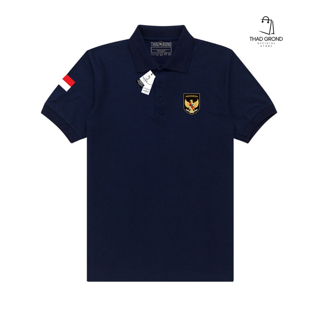 Jual Thad Grond - Polo T-Shirt Polo Timnas+Lengan Print Hitam 03, Polo ...