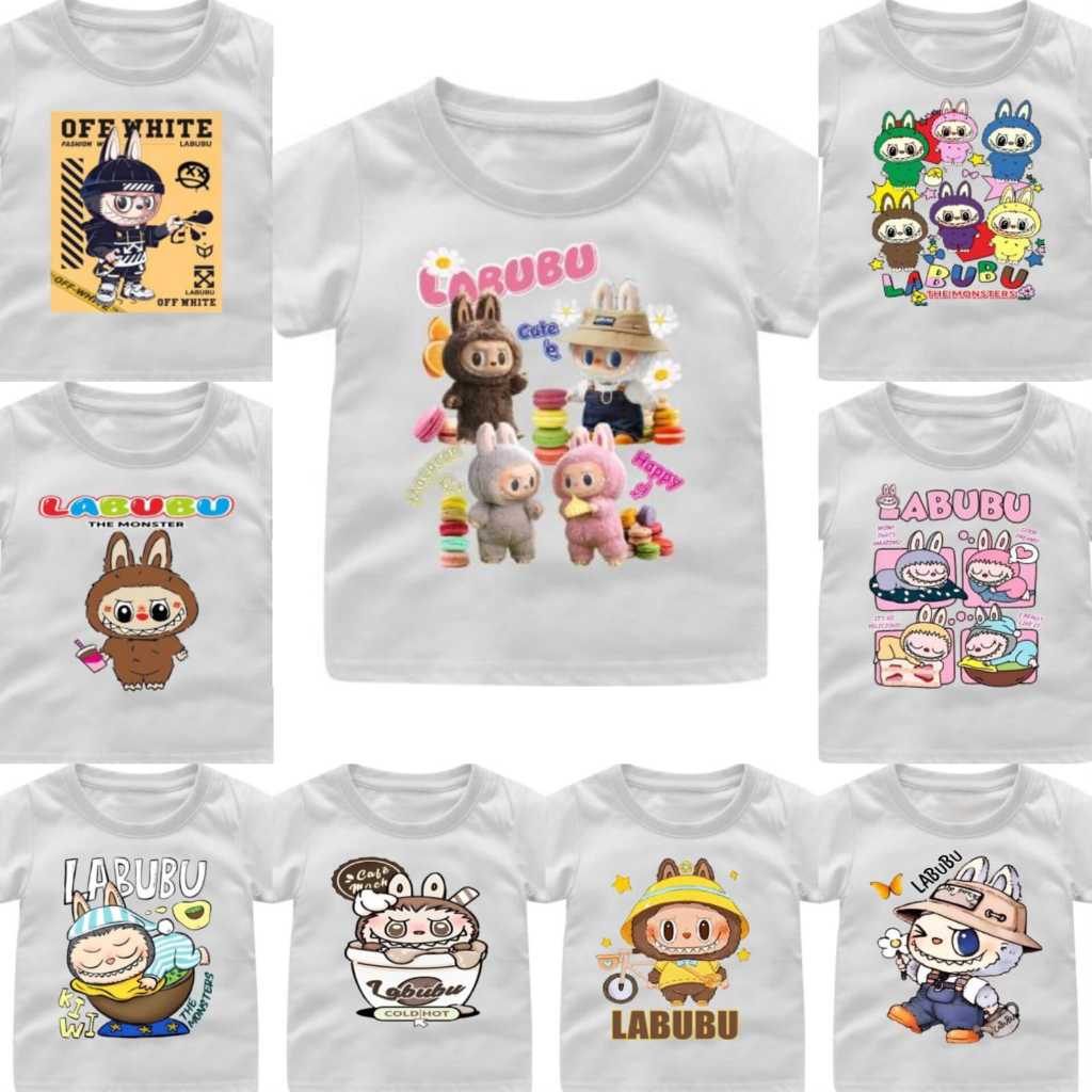 Jual Baju kaos Atasan Labubu The Monsters LABUBU PUTIH SERIES TERBARU ...