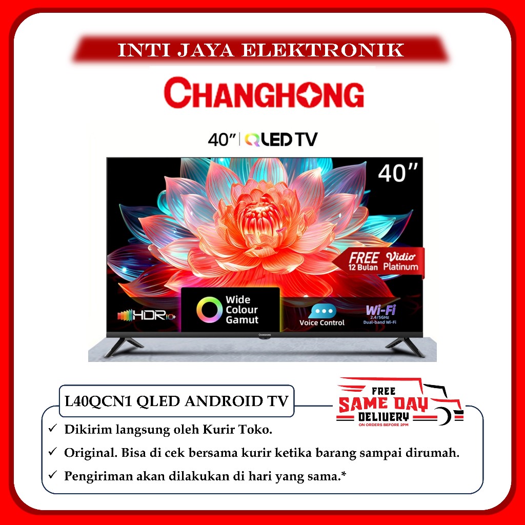 Jual TV CHANGHONG 40 INCH QLED GOOGLE TV L40QCN1 CHANGHONG 40INCH - L40QCN1 | Shopee Indonesia