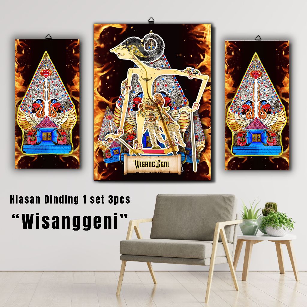 Jual WALLDECOR WAYANG 1 SET WISANGGENI JUMBO BINGKAI KAYU MDF Ruang ...
