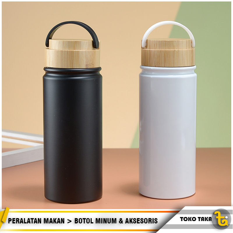 Jual Termos Botol POLOS Tutup Bambu, Tutup Plastik Stainless Steel I Termos Tenteng Putar ...