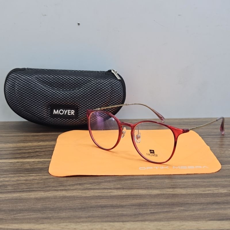 Jual frame kacamata pria wanita bulat lentur original moyer 1019 merah ...