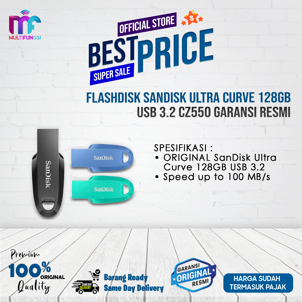 Jual Flashdisk Sandisk Ultra Curve 128GB USB 3.2 CZ550 Garansi Resmi | Shopee Indonesia