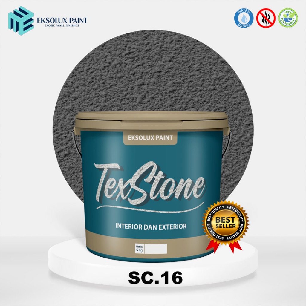 Jual Cat Tembok Motif Tekstur Kamprot Berat 5 Kg DARK GREY Type SC.16 ...