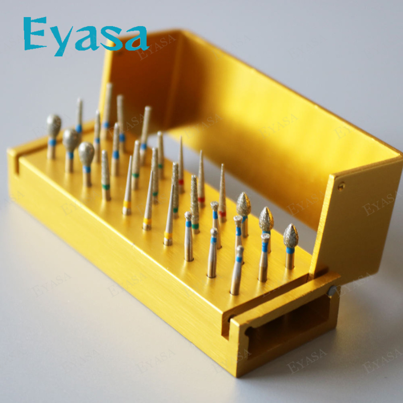 Jual bur set diamond high speed isi 30 burs + tempat kotak logam bur gigi holder highspeed bulat ...