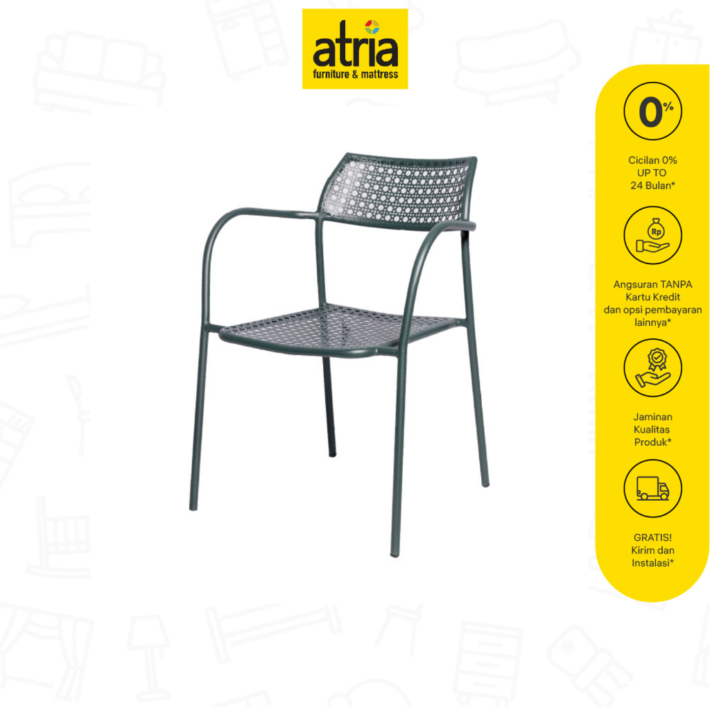 Jual Atria Durra Kursi metal Green | Shopee Indonesia