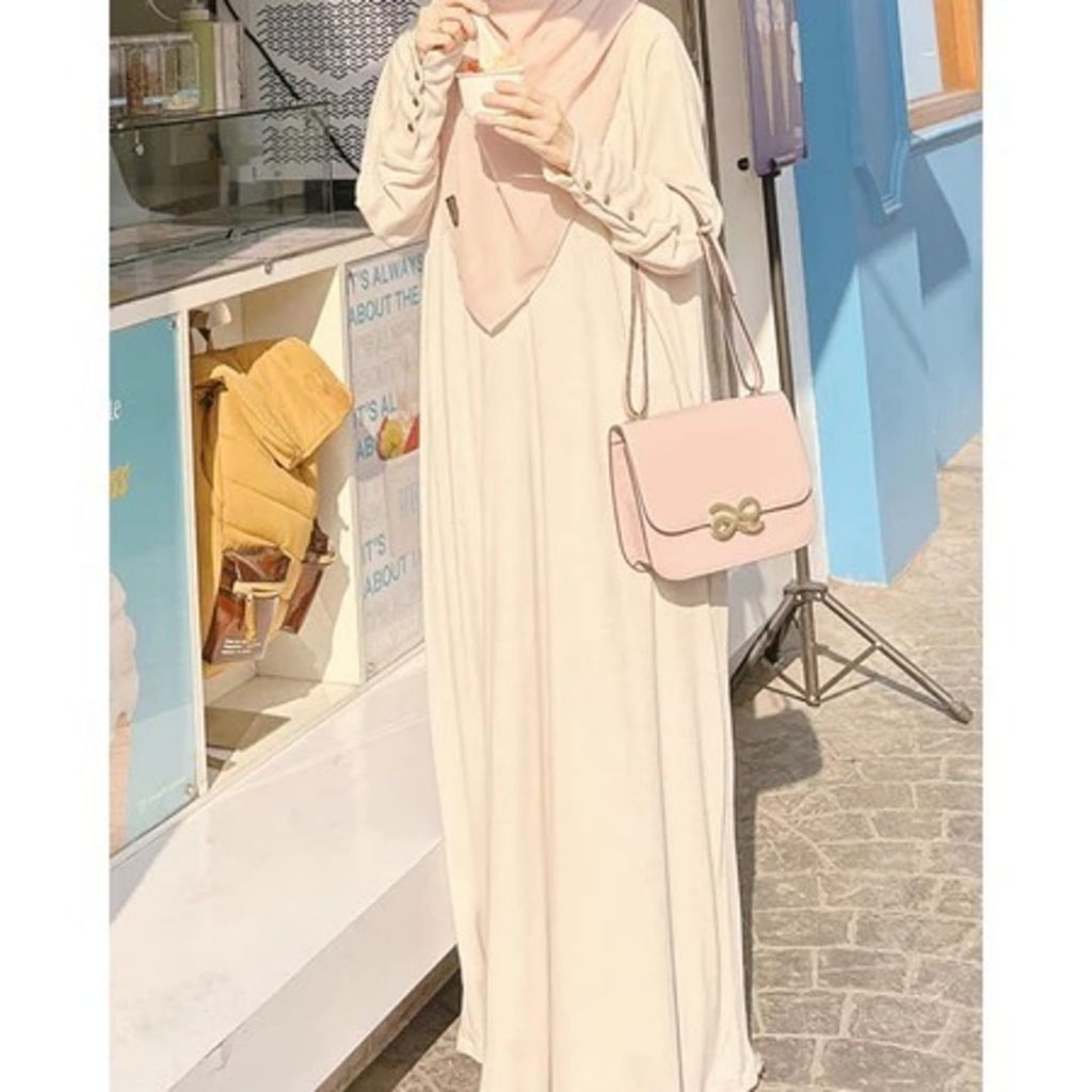 Jual Inara Abaya Knit Dress Batwing Kancing - Gamis Jumbo Murah - Abaya Umroh | Shopee Indonesia