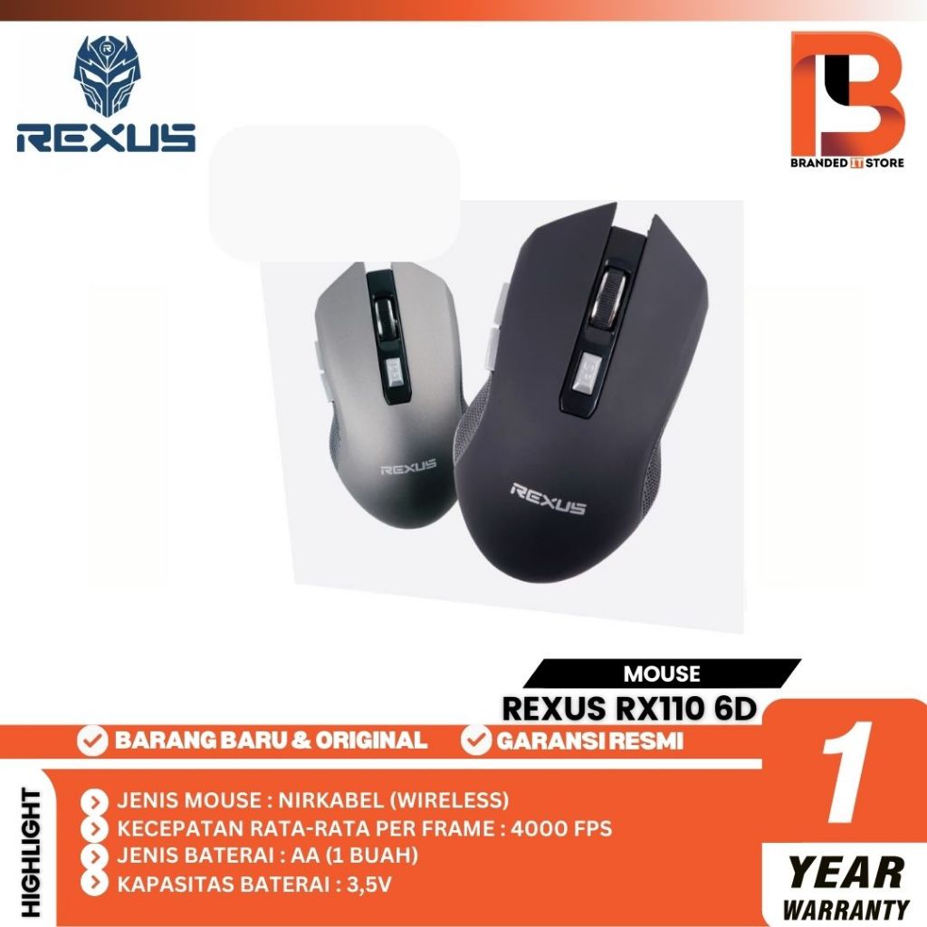 Jual REXUS MOUSE WIRELESS GAMING RX-110 RX110 RX 110 6D ORIGINAL | Shopee Indonesia