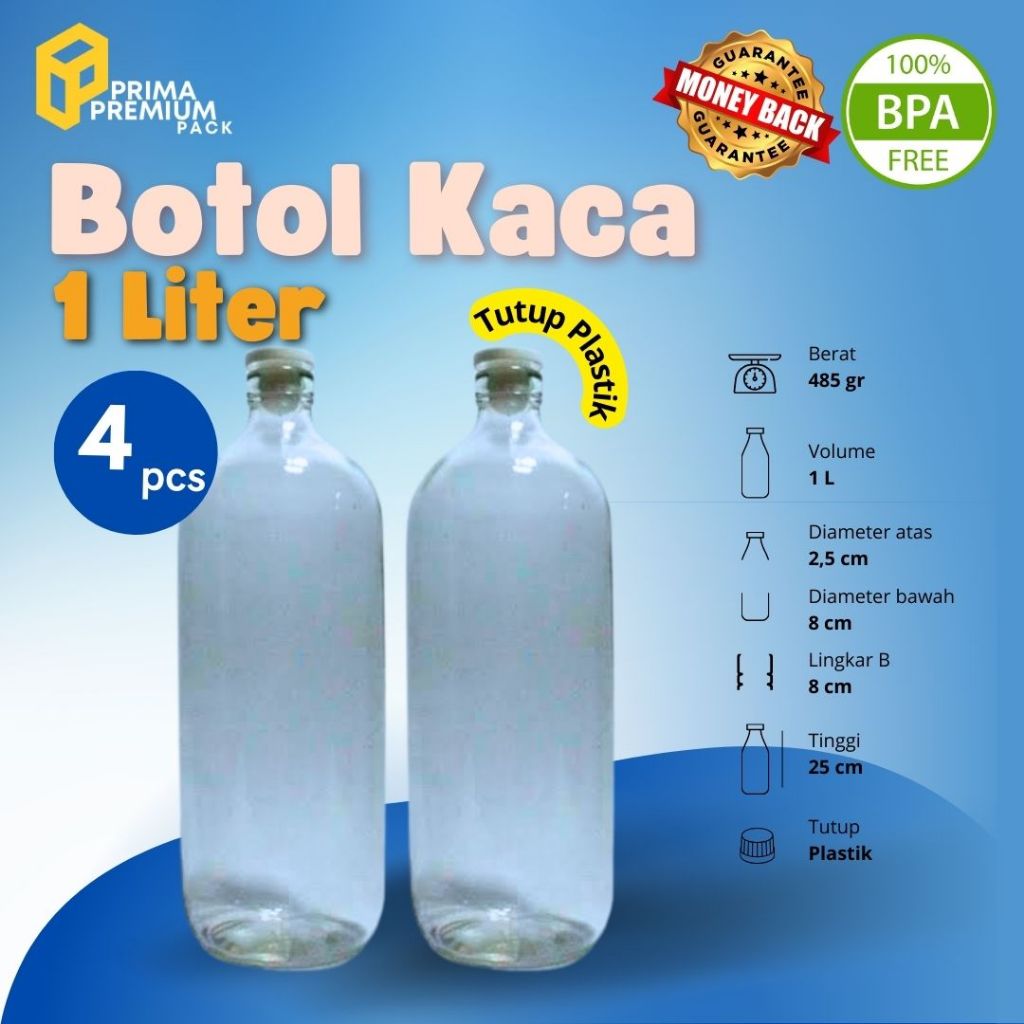 Jual Botol Kaca 1 Liter Serbaguna | Shopee Indonesia