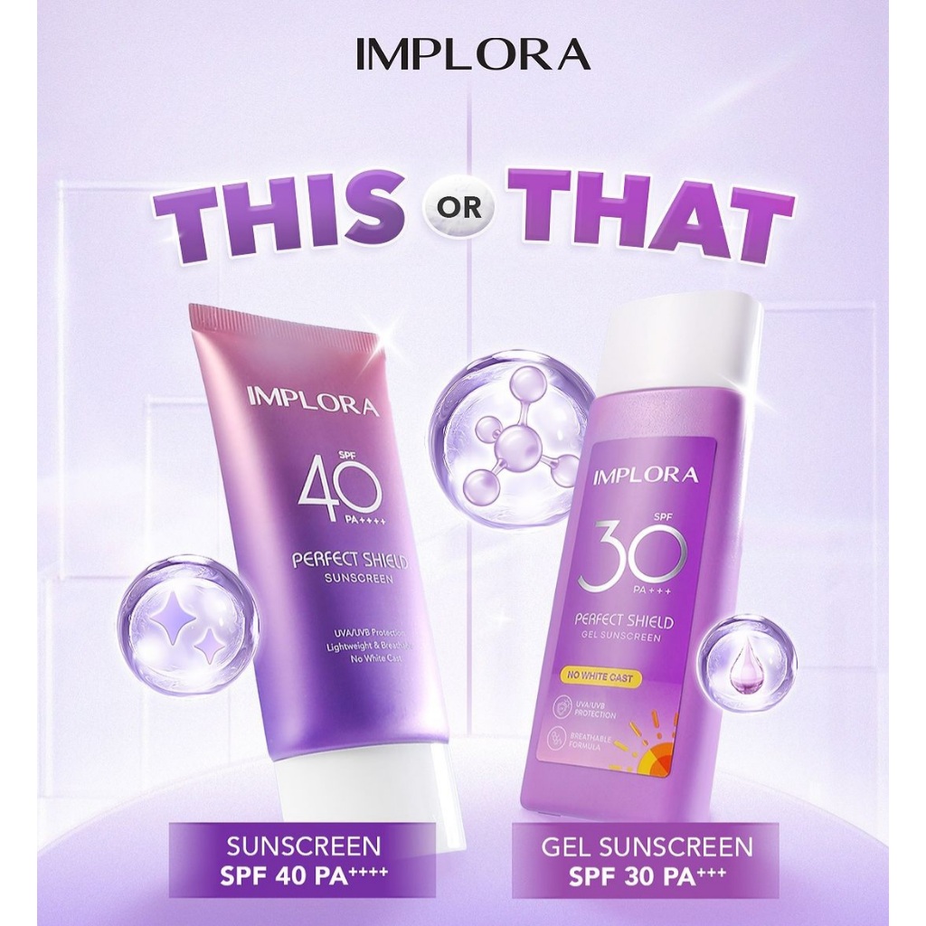 Jual Implora Perfect Shield Sunscreen Series | Gel SPF 30 PA+++ | SPF 40 PA++++ | Shopee Indonesia