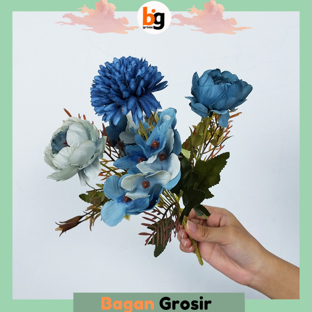 Jual BG Bunga Tangkai Hydrangea Bunga Hortensia Palsu Artifcial ...