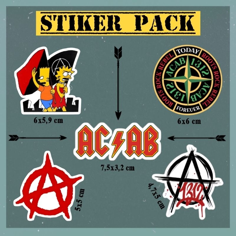 Jual STIKER PACK "ACAB - ANARKI" (5pcs) | Shopee Indonesia