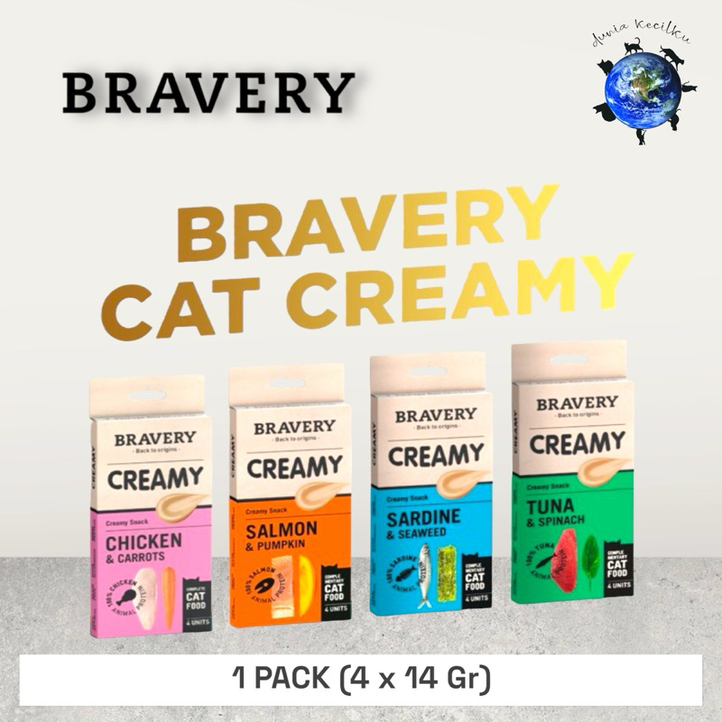 Jual Bravery Cat Creamy - Snack Kucing Liquid Grain Free Hypoallergenic ...