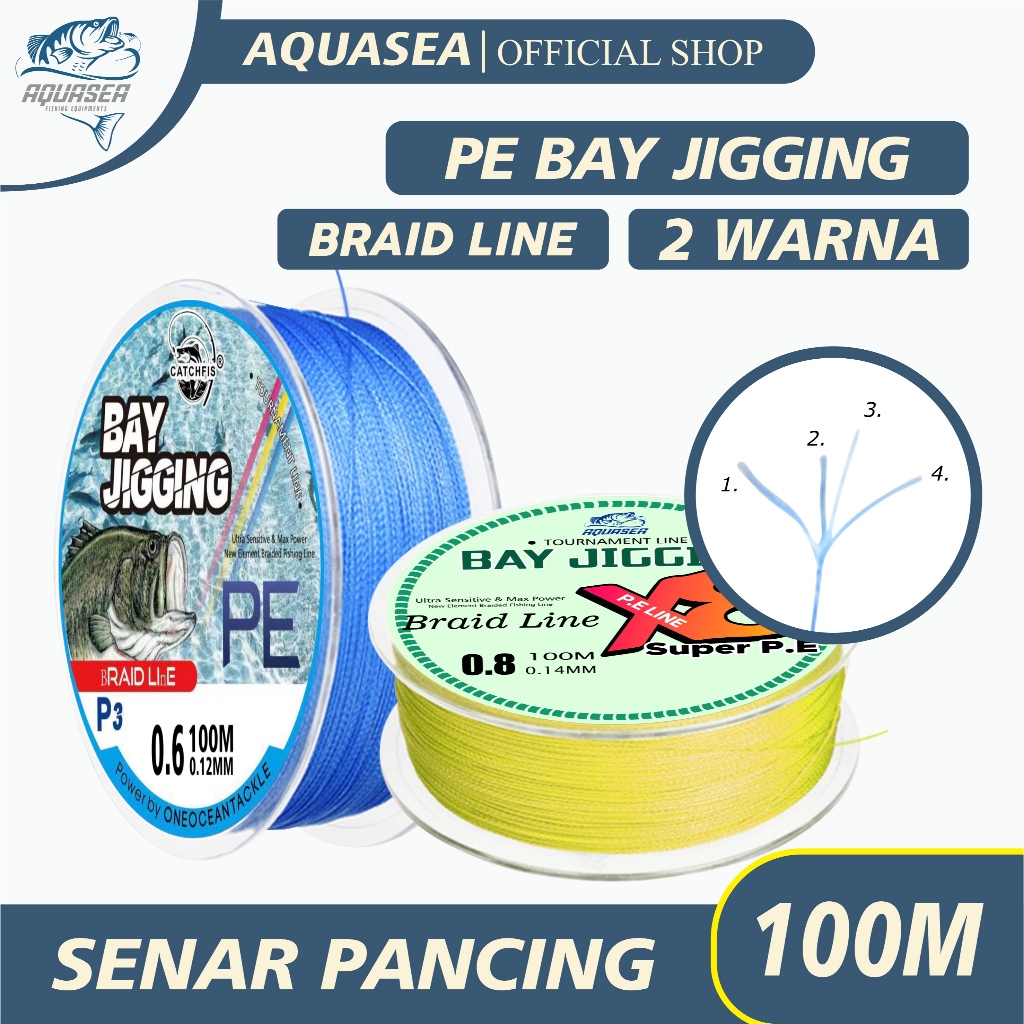 Jual AQUASEA - Senar Pancing PE Premium Bay Jigging X8 Kuning & Bay ...
