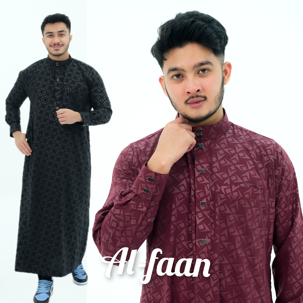 Jual Jubah Pria Gamis pria motif embos lengan panjang manset kancing ...