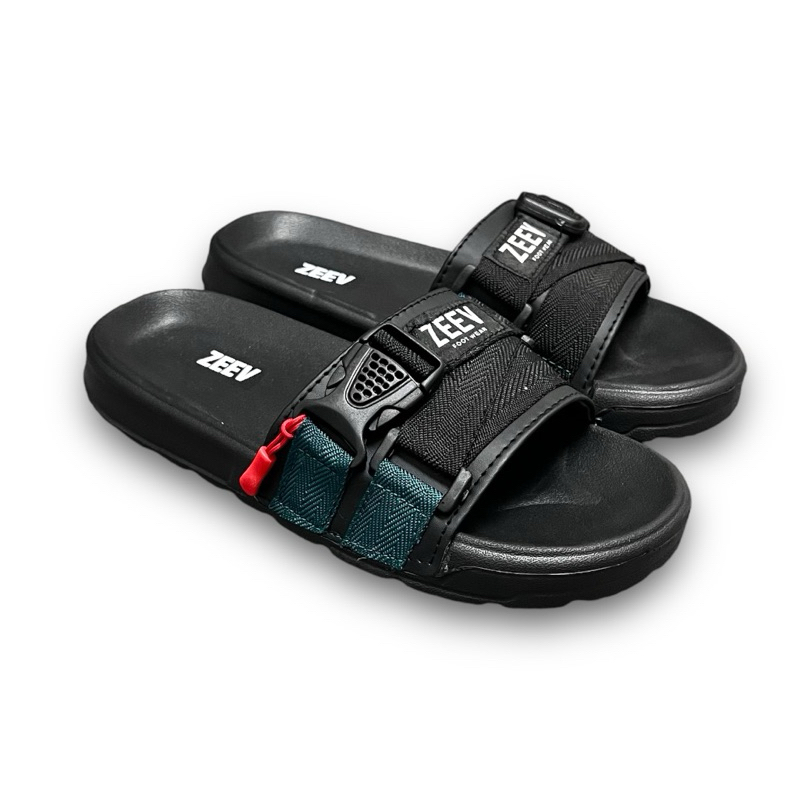 Jual Zeever - Sandal Slip On Metrix Black Green | Shopee Indonesia