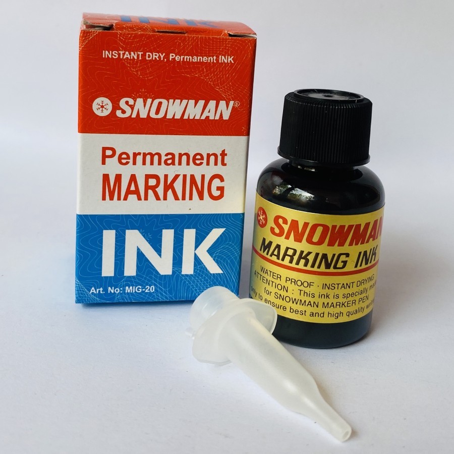 Jual Snowman Refill Isi Tinta Permanent Marker HITAM / Snowman ...