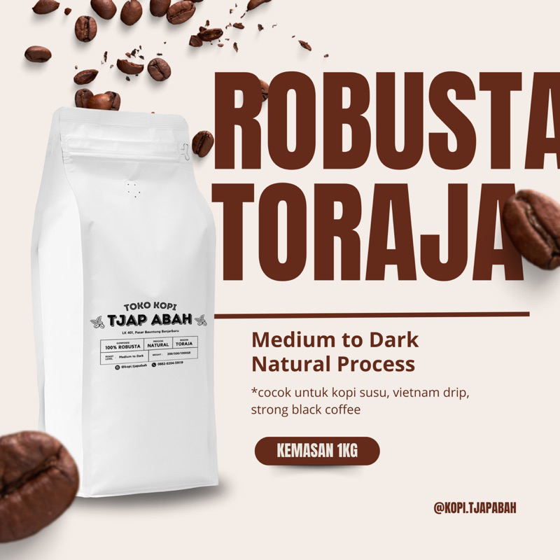 Jual BIJI KOPI ROBUSTA TORAJA Kemasan 500gr & 1kg | Shopee Indonesia
