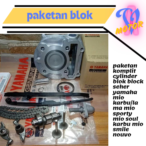 Jual paketan komplit cylinder blok block seher yamaha mio lama mio sporty mio soul karbu mio ...