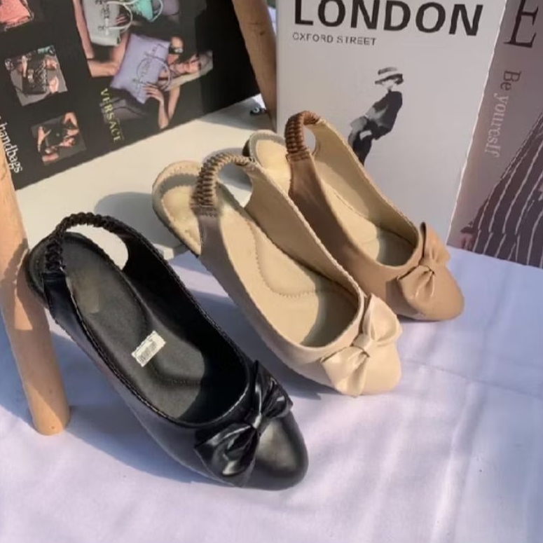 Jual Sepatu Sendal Flatshoes Syakira Wanita Pita Kupu Kupu Anti Slip ...