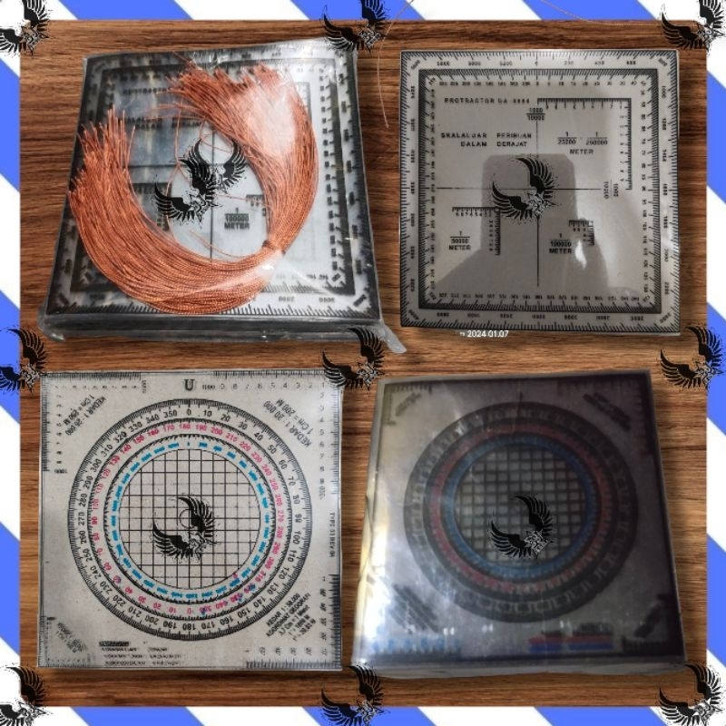 Jual 1pak isi 100pcs Protaktor Navigasi orienting penggaris peta ...