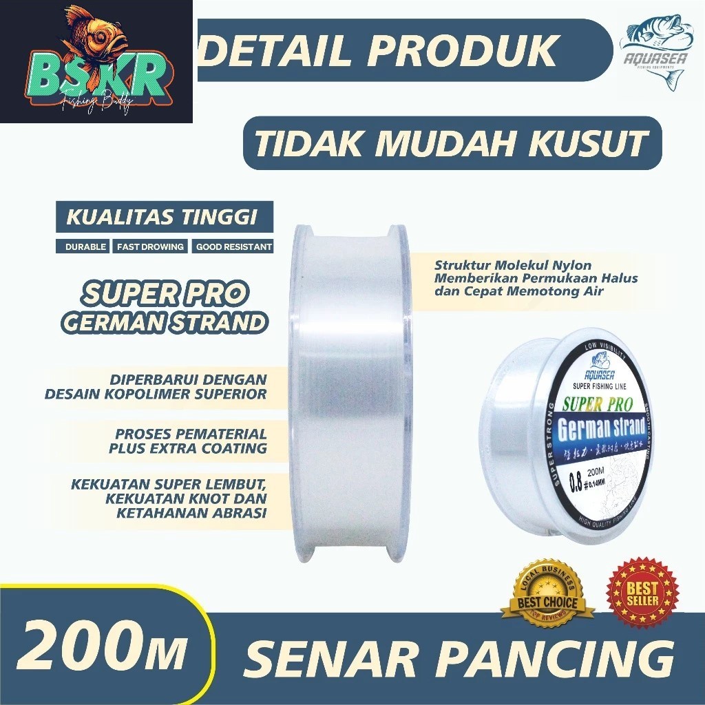 Jual Tali Pancing Germany Fishing Line Senar Pancing Premium Invisible ...