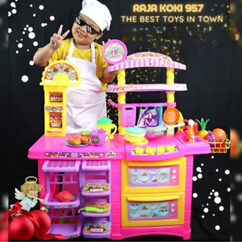 Jual Kitchen Set Jumbo Mainan Anak Masak Masakan RAJA KOKI 957 | Shopee Indonesia