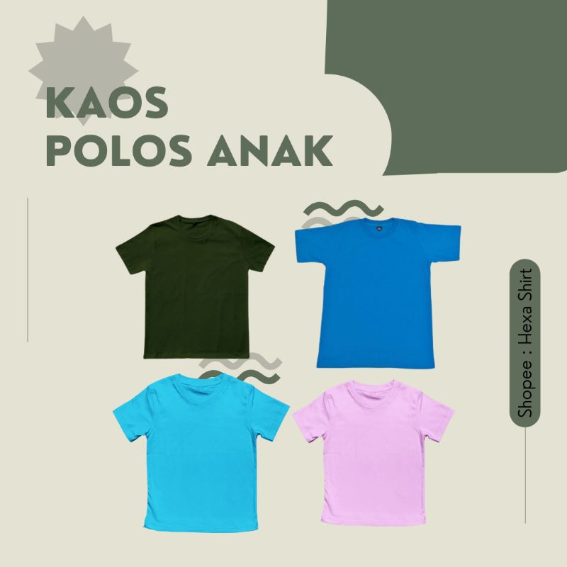 Jual Kaos Polos Anak Usia 1-10 Tahun Cotton Combed 30S Turkish Muda | Shopee Indonesia