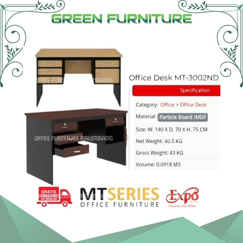 Jual meja kerja expo MT 3002 meja tulis meja kantor 1 biro | Shopee ...