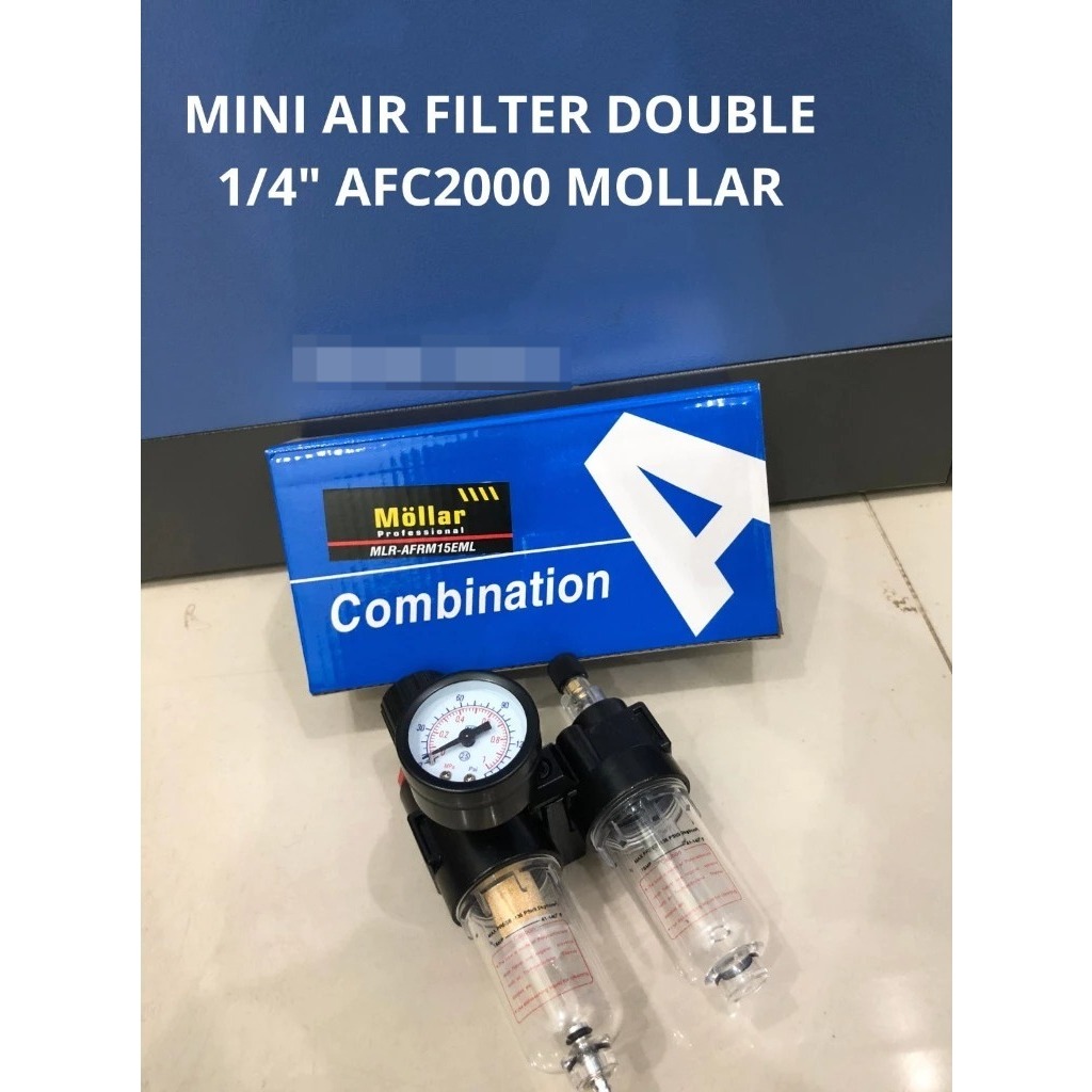 Jual MOLLAR AFC 1/4 in DOBEL DOUBLE Mini Air Filter Control Kompresor ...