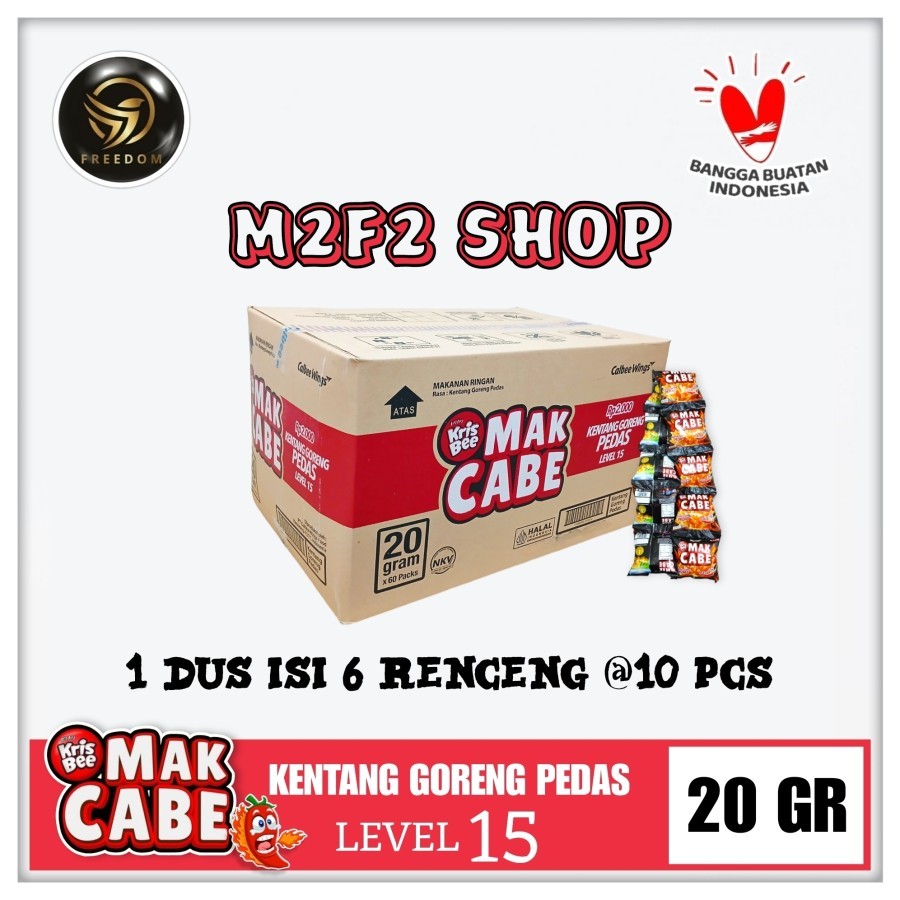 Jual Krisbee Mak Cabe Keripik Kentang Goreng Pedas Level 15 Sachet - 20 ...