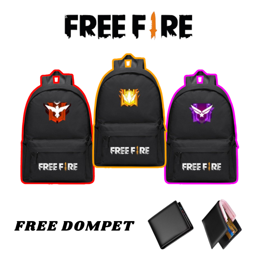 Jual Tas Sekolah FF Anak Laki laki TK/SD Tas Game Free Fire Tas Ransel ...