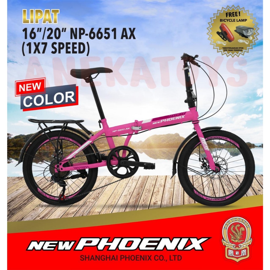 Jual (EXTRA BONUS) Sepeda Lipat Phoenix NP6651 Rim 16/20 Folding Bike ...