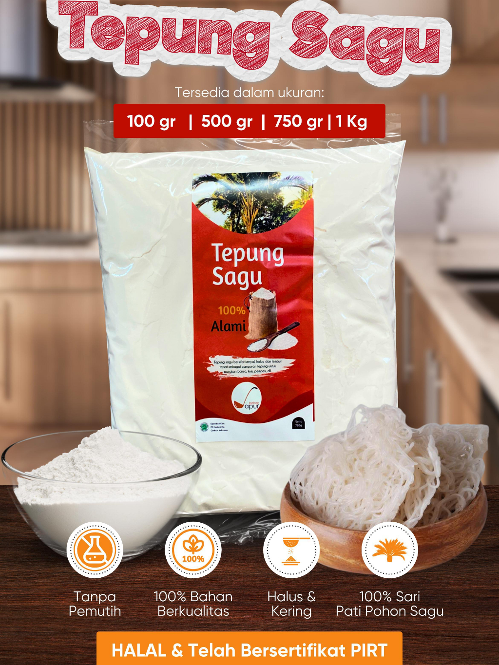 Jual Tepung Sagu / Sari Pati Pohon Sagu Halal / Tepung Sagu Asli ...