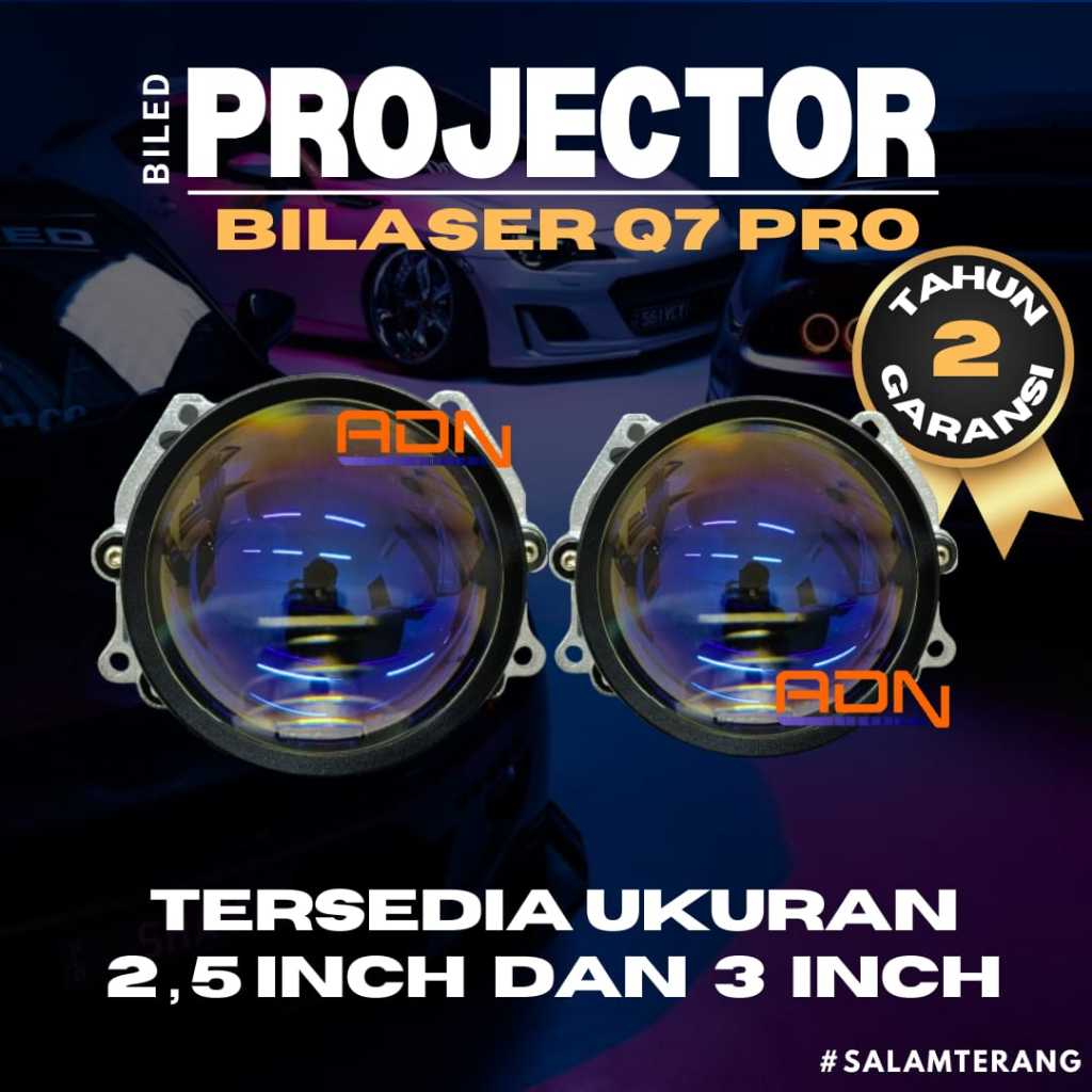 Jual BILED Q7 Pro LASER 2.5 INCH 3 INCH ADN projector projie motor ...