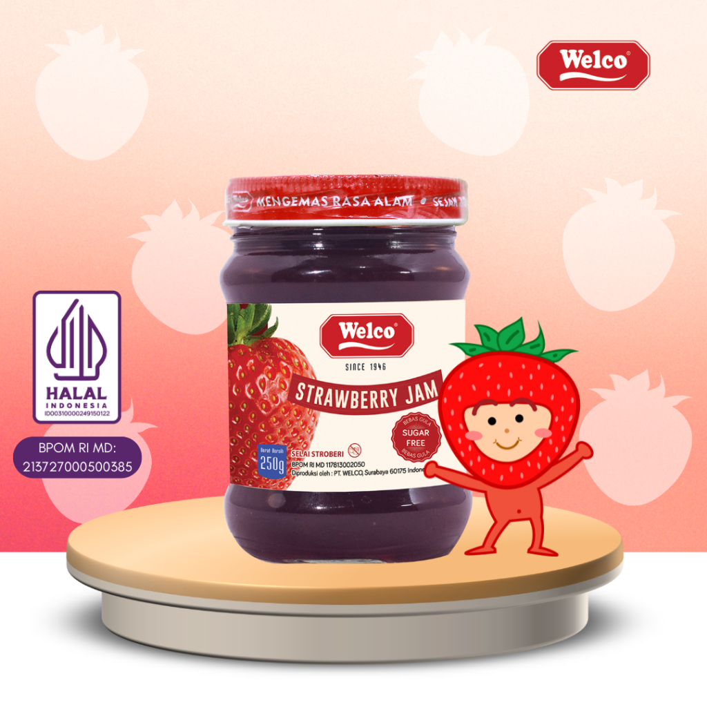 Jual Selai Sugar Free Strawberry Welco/Welco Strawberry Sugar Free Jam ...